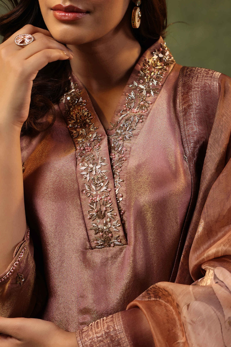 Buy Lateef Aaliyah Mocha Kurta Pant & Dupatta Set – Elegant & Timeless Ethnic Wear Online ...