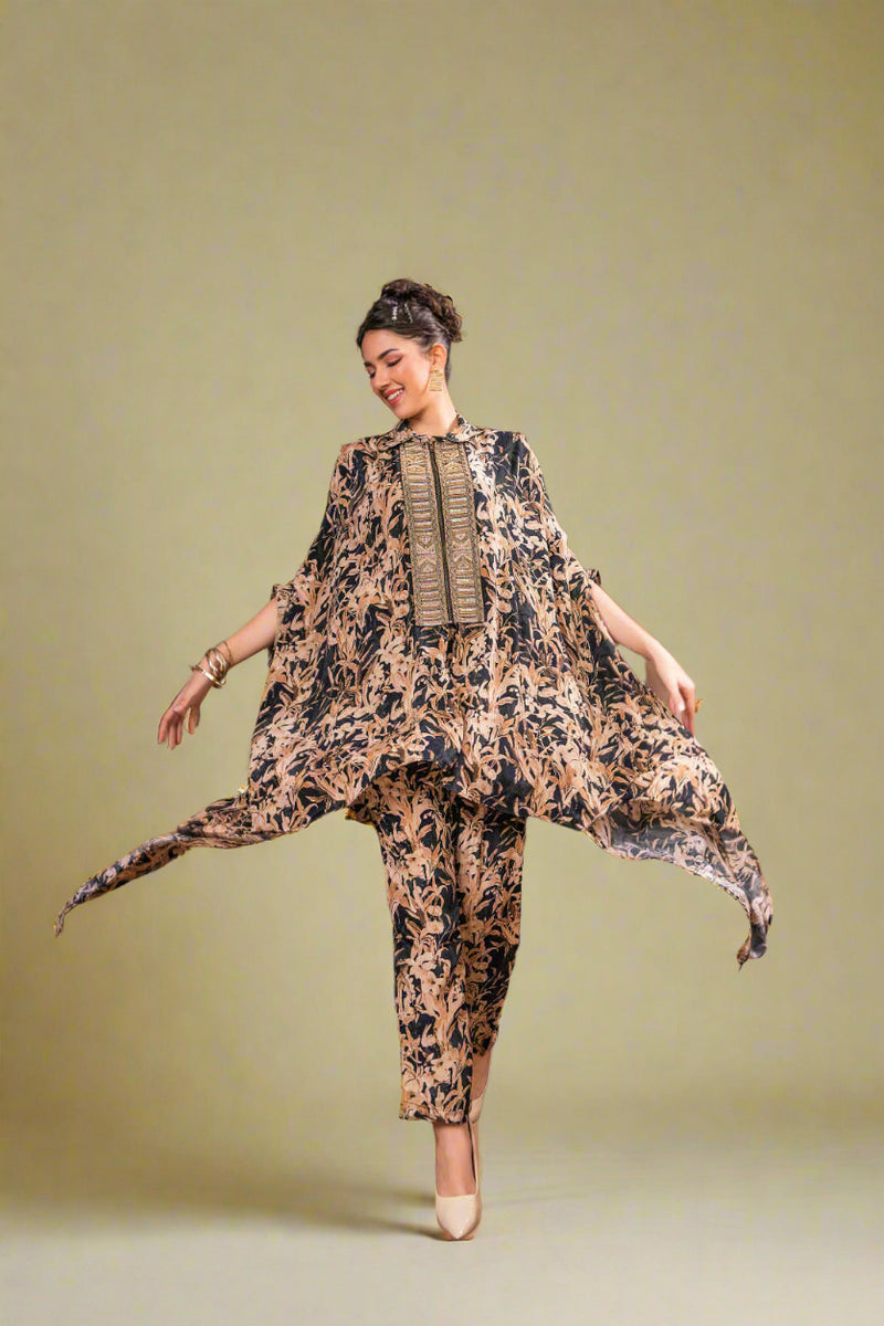 Buy "Midnight Bloom Cape Co-ord Set – Elegant Two-Piece Outfit for a Stylish Night Out" Online ...