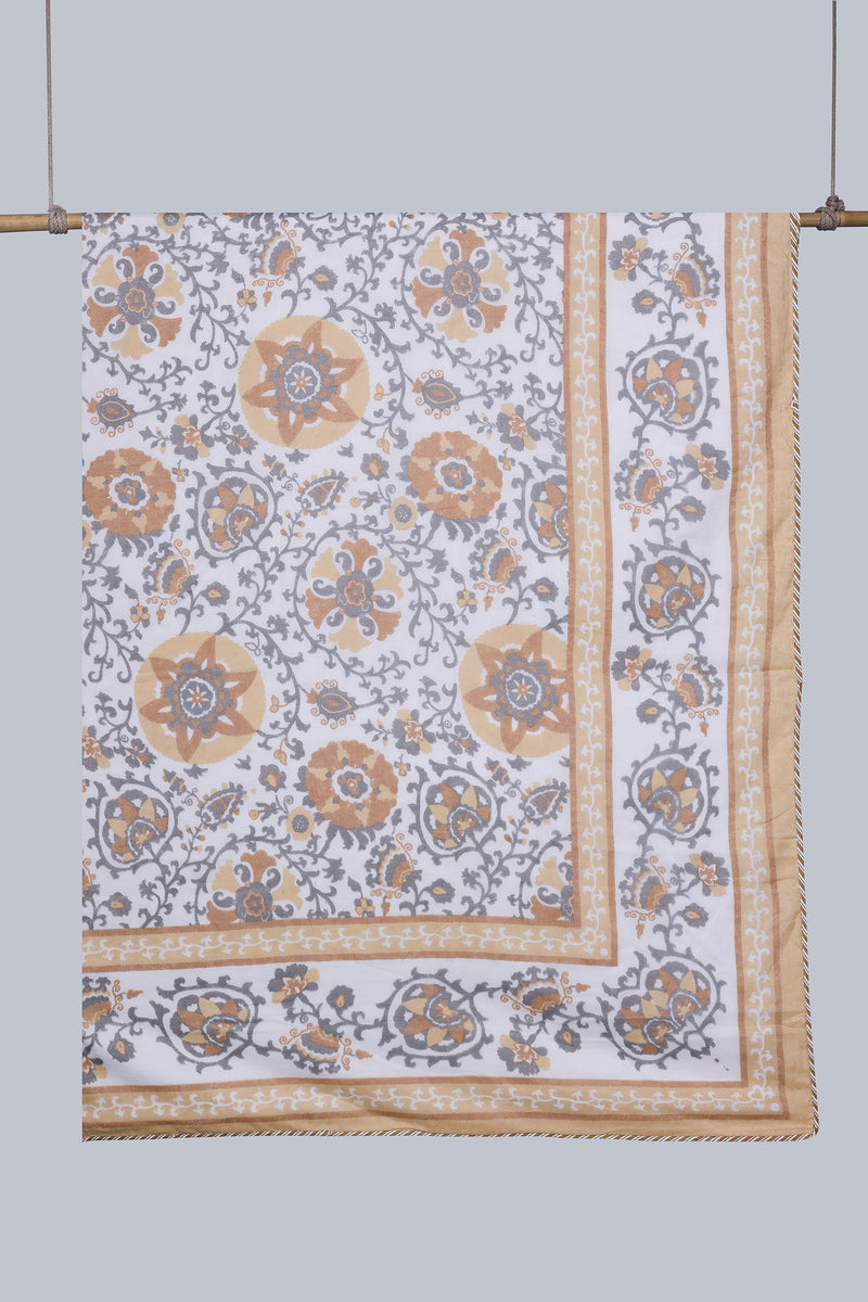 Mustard Magic: Daffodile Mustard Reversible Cotton Muslin Dohar by ...