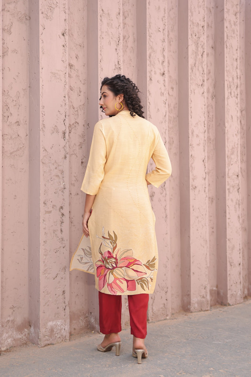 Buy Fazlin Inan Mustard Kurta Set With Dupatta - Traditional Mustard ...