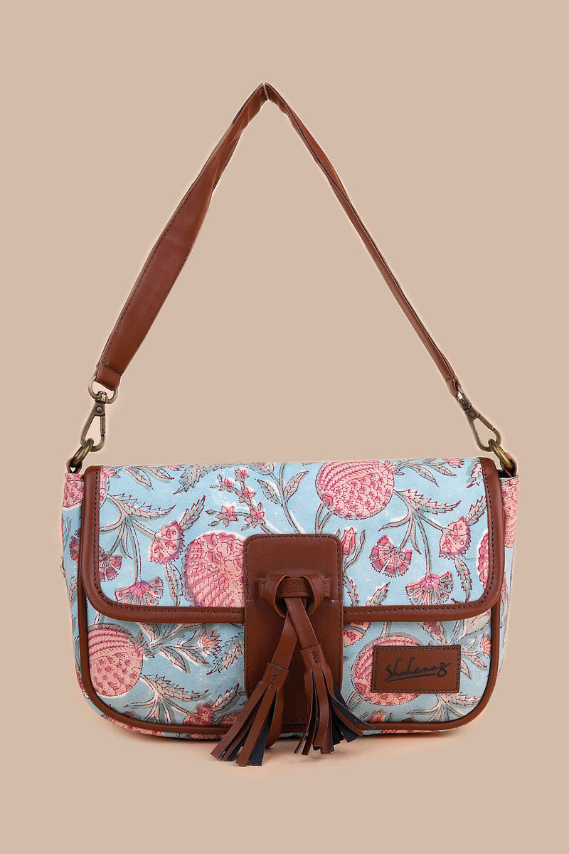 Buy Blue Lagoon Pink Sling Bag - Boho Chic Accessory Online | Shahenaz ...