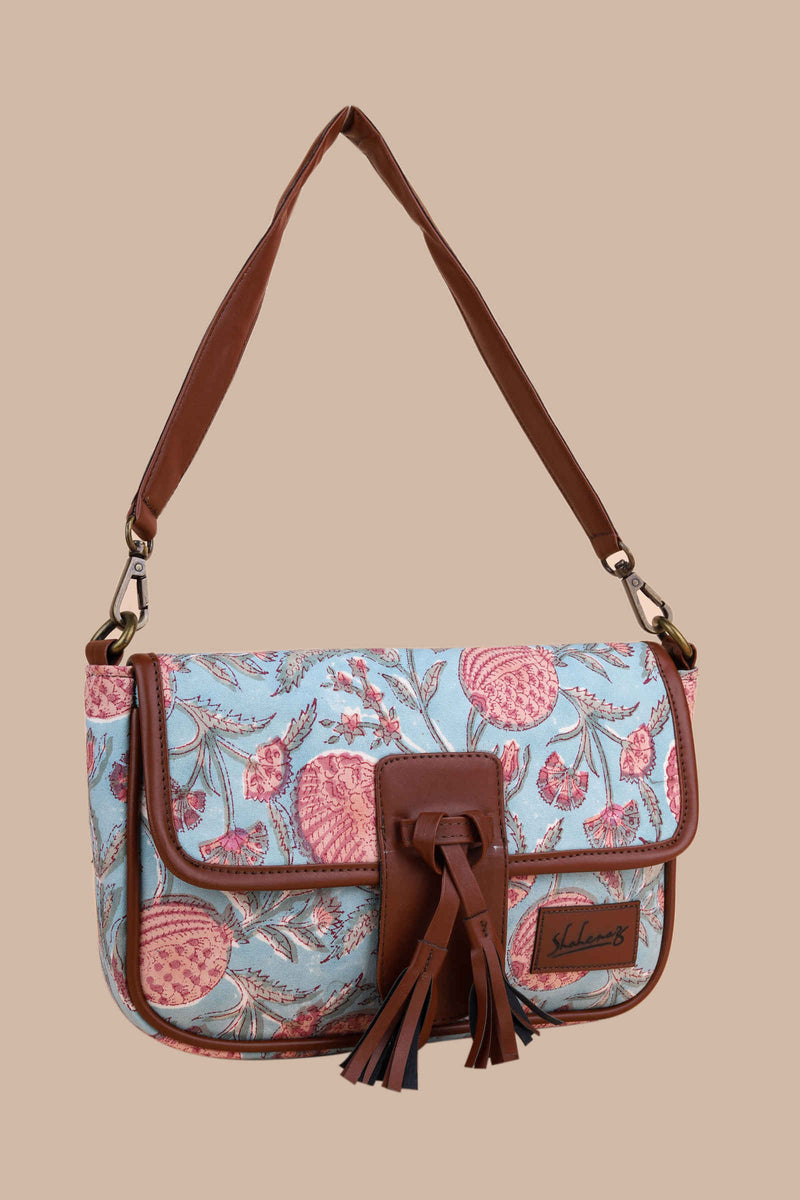 Buy Blue Lagoon Pink Sling Bag - Boho Chic Accessory Online | Shahenaz ...