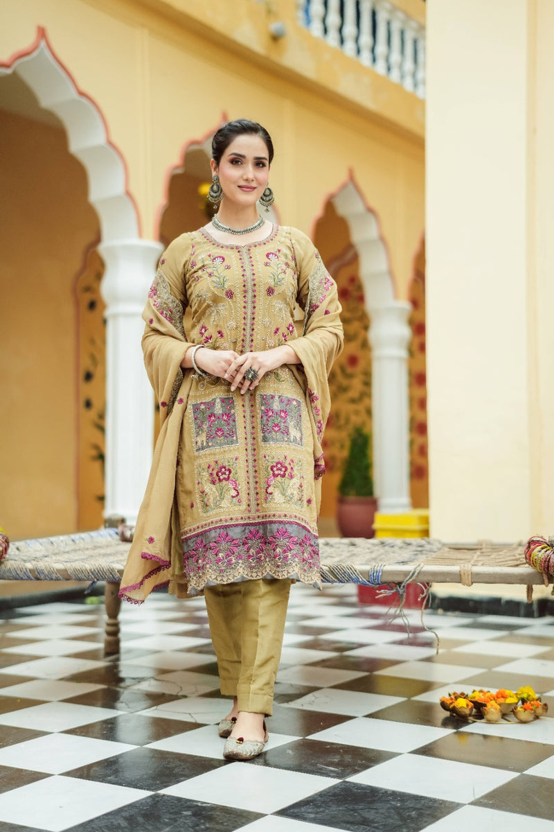 Buy Aizal Ruksaar Embroidered Designer Ready to Stitch Suit Online ...