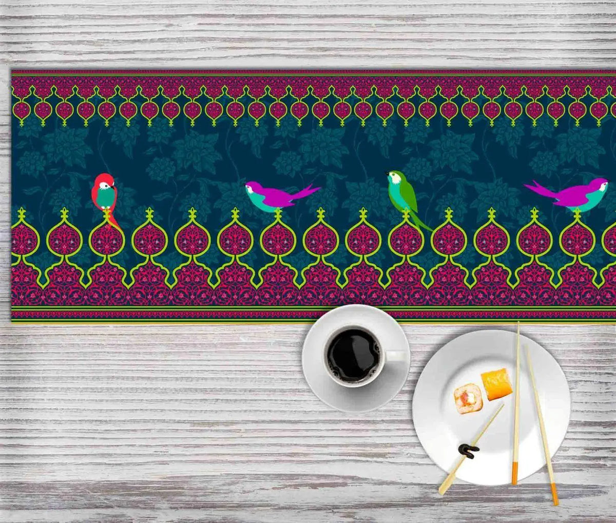 Buy Shahenaz Classic Robin Printed Table Runner Online | Shahenaz India